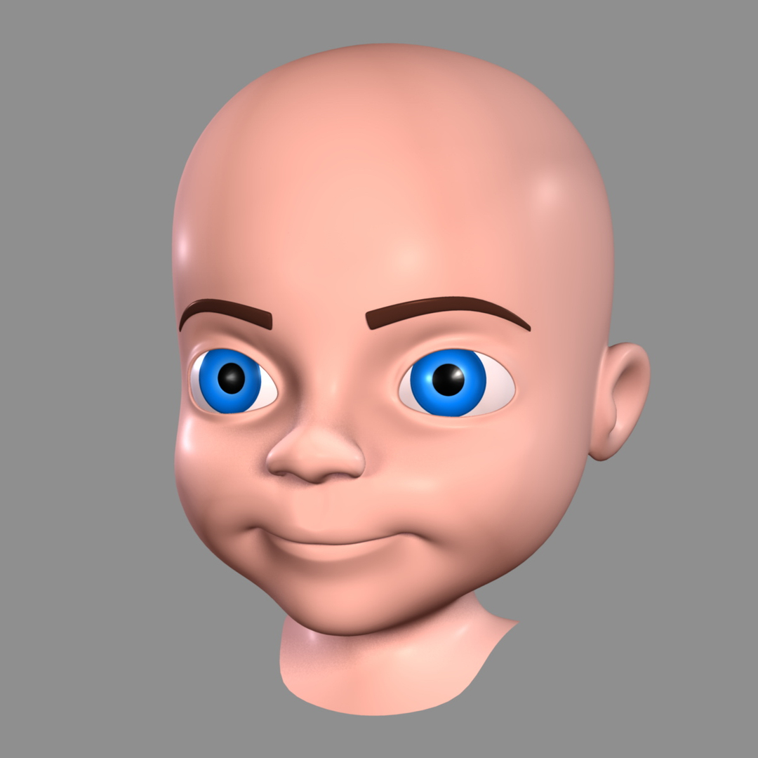 Cartoon Boy - Head 3d Model