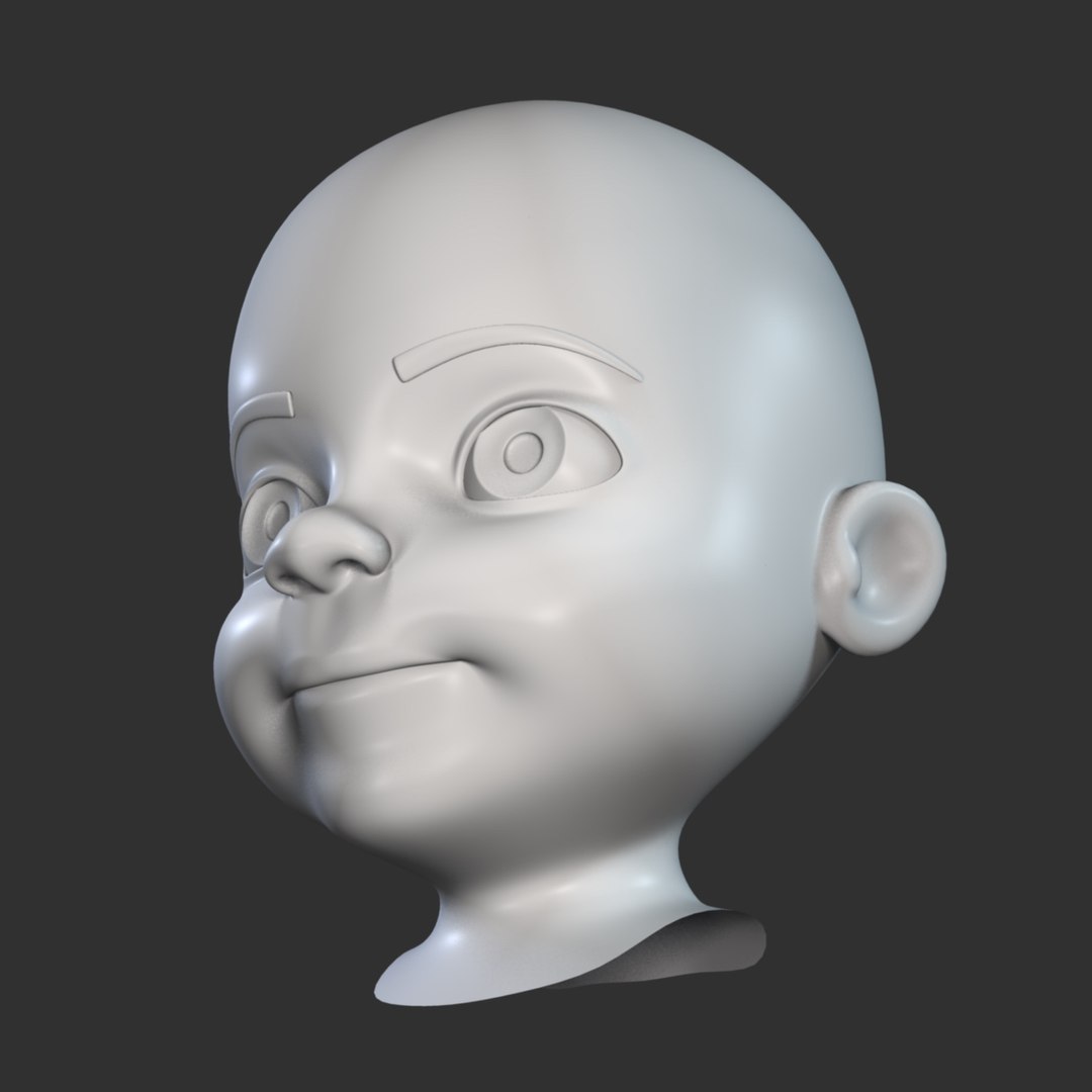 Cartoon Boy - Head 3d Model