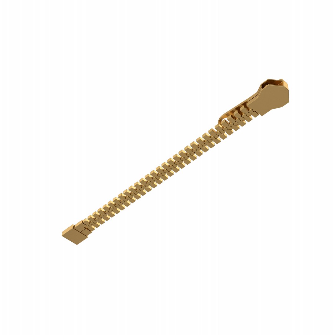 Gold Zipper And Slider 3D - TurboSquid 2219776