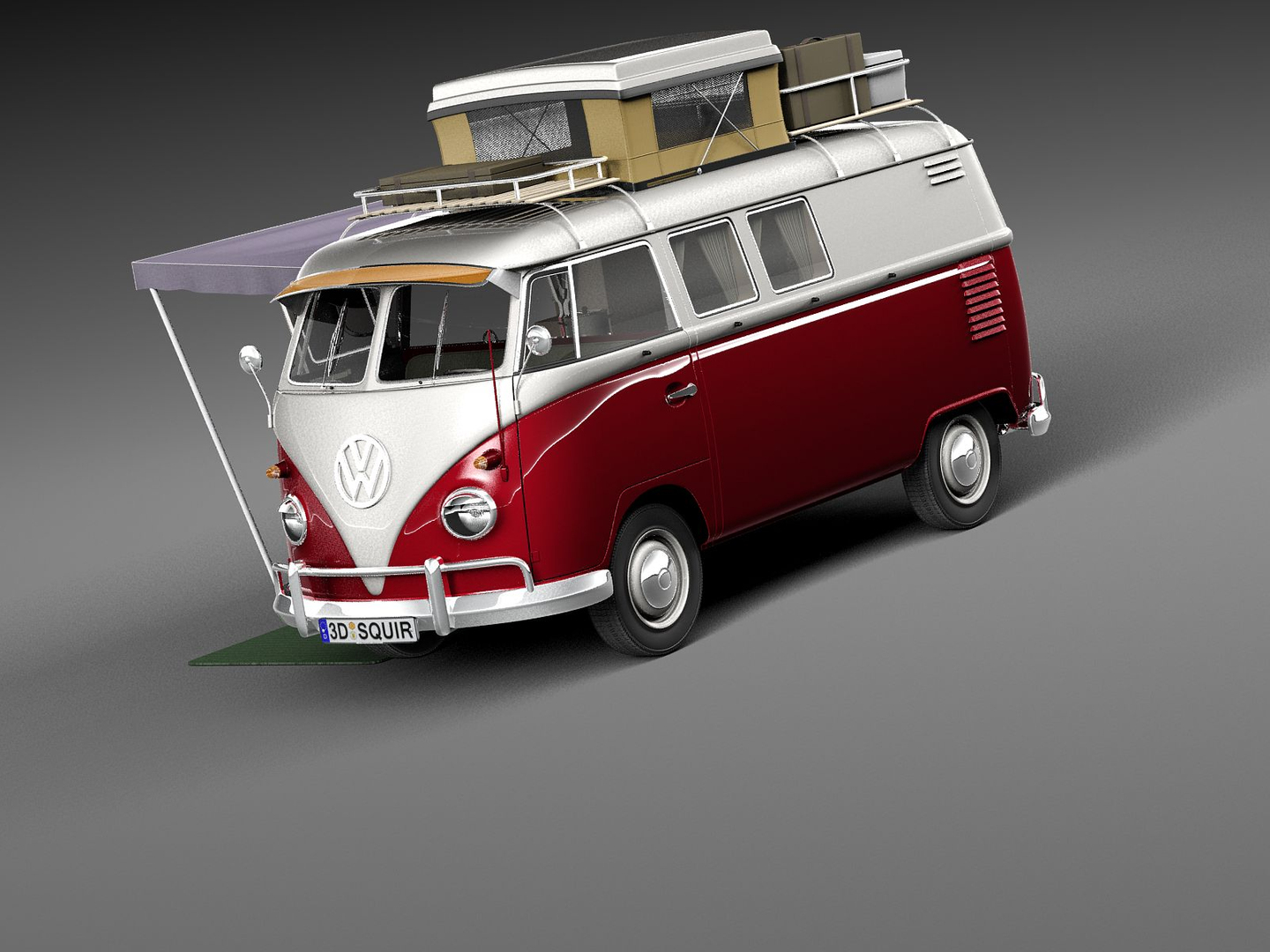3d model van volkswagen 1950