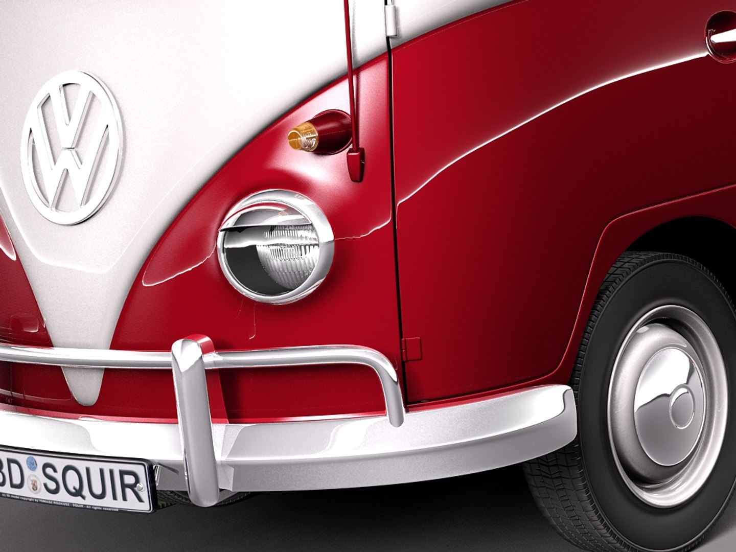 3d model van volkswagen 1950