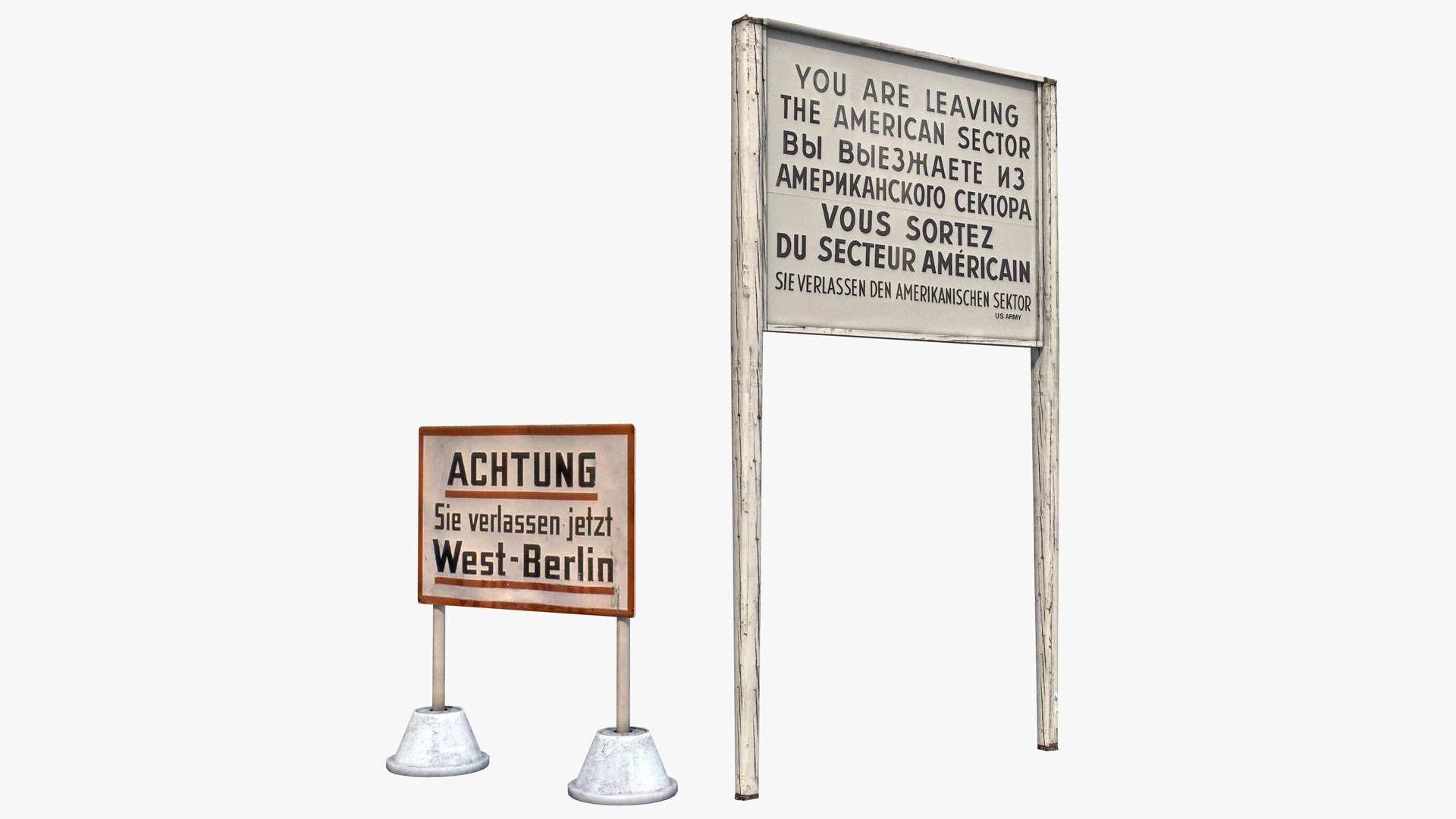3D model american sector border sign - TurboSquid 1463741