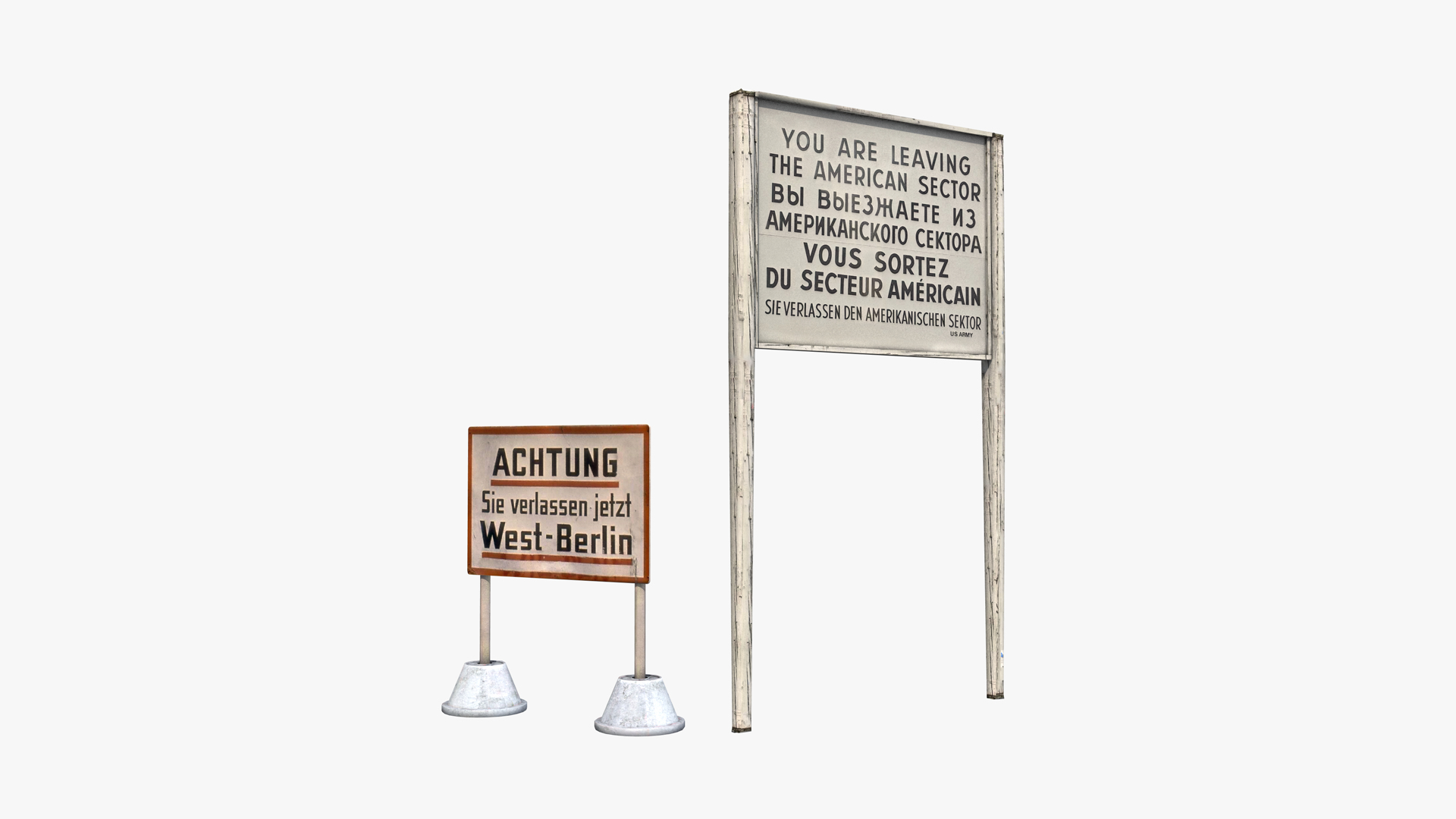 3D model american sector border sign - TurboSquid 1463741