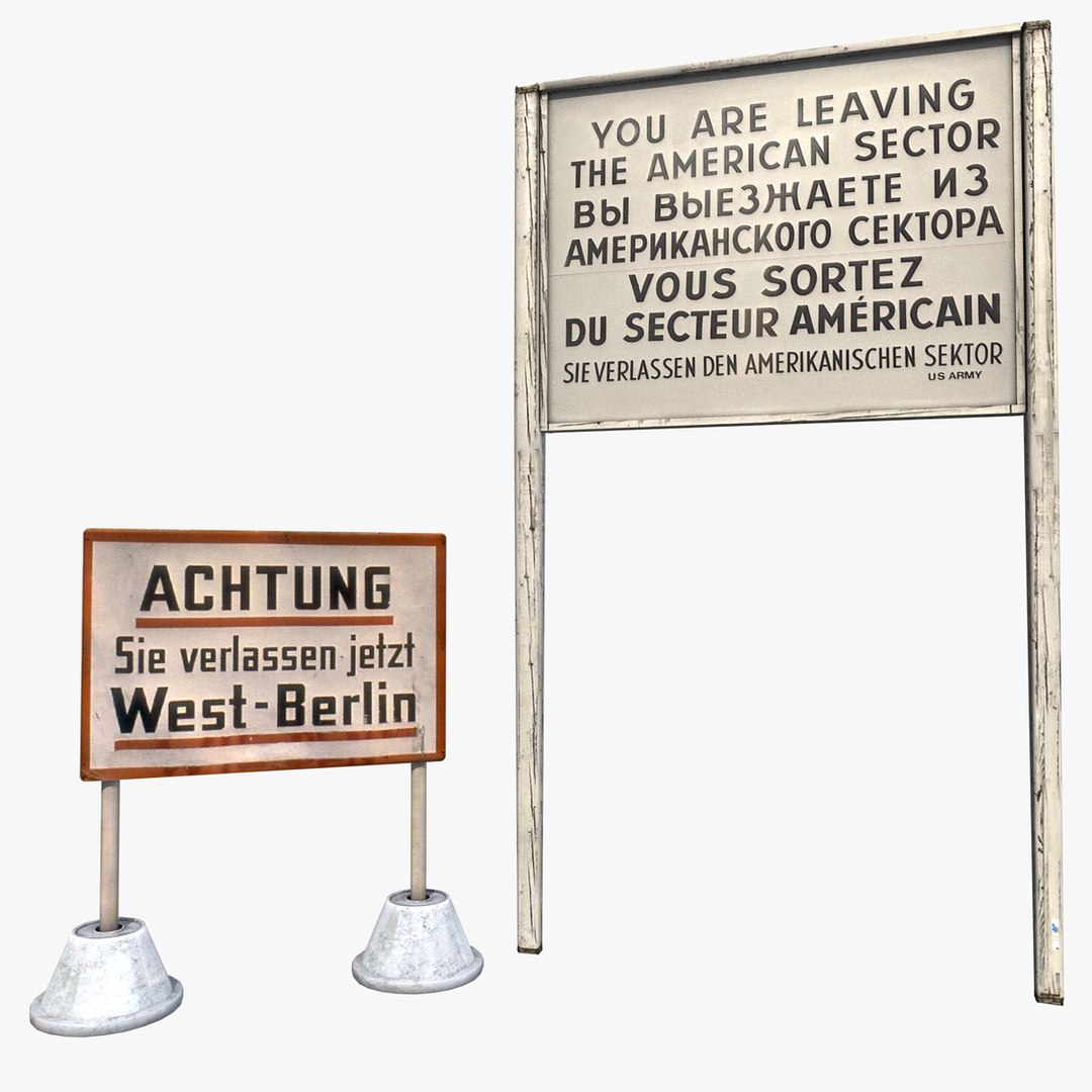 3D model american sector border sign - TurboSquid 1463741