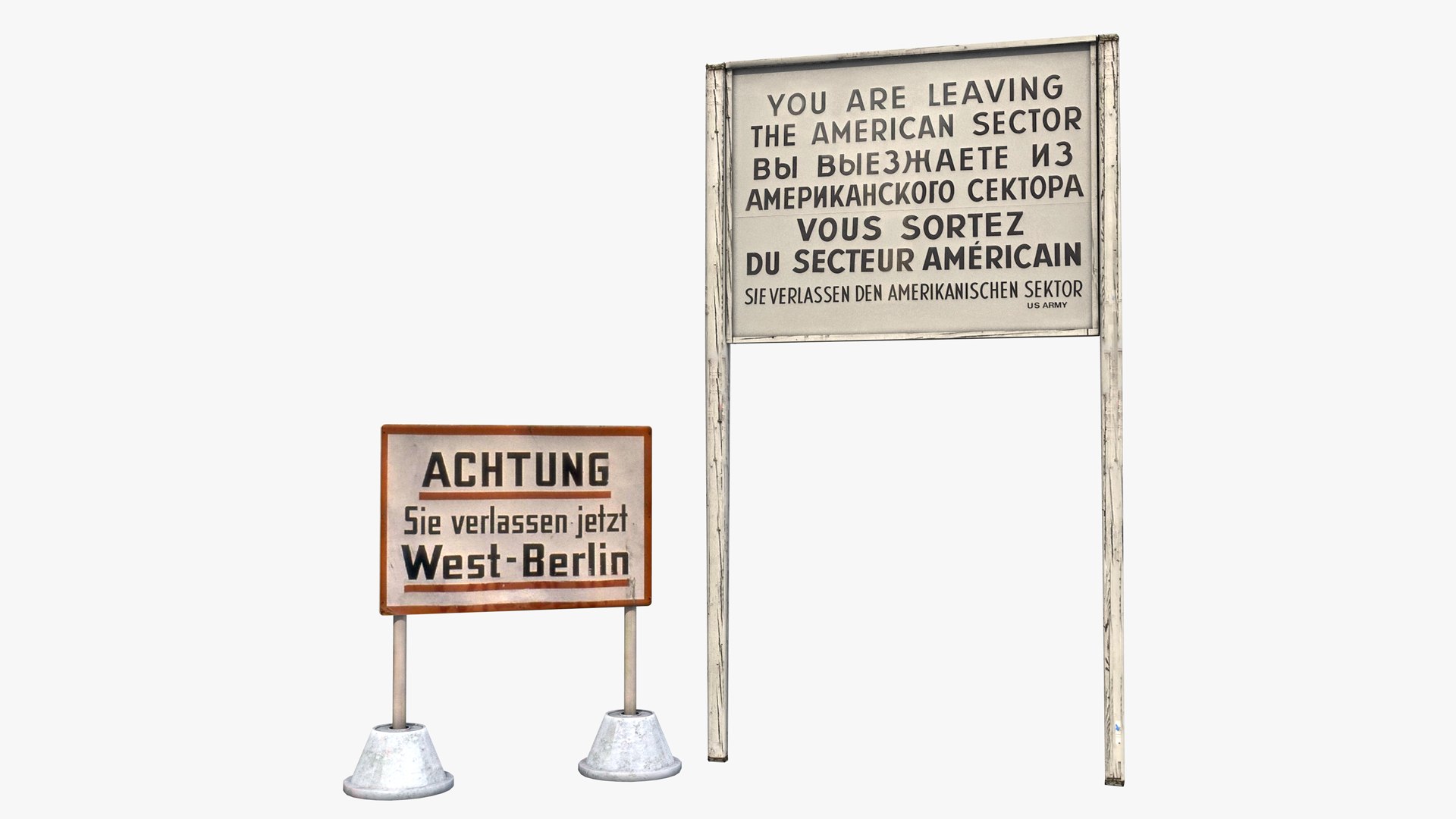 3D model american sector border sign - TurboSquid 1463741