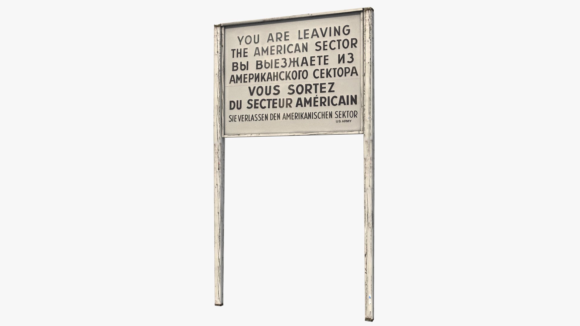 3D model american sector border sign - TurboSquid 1463741