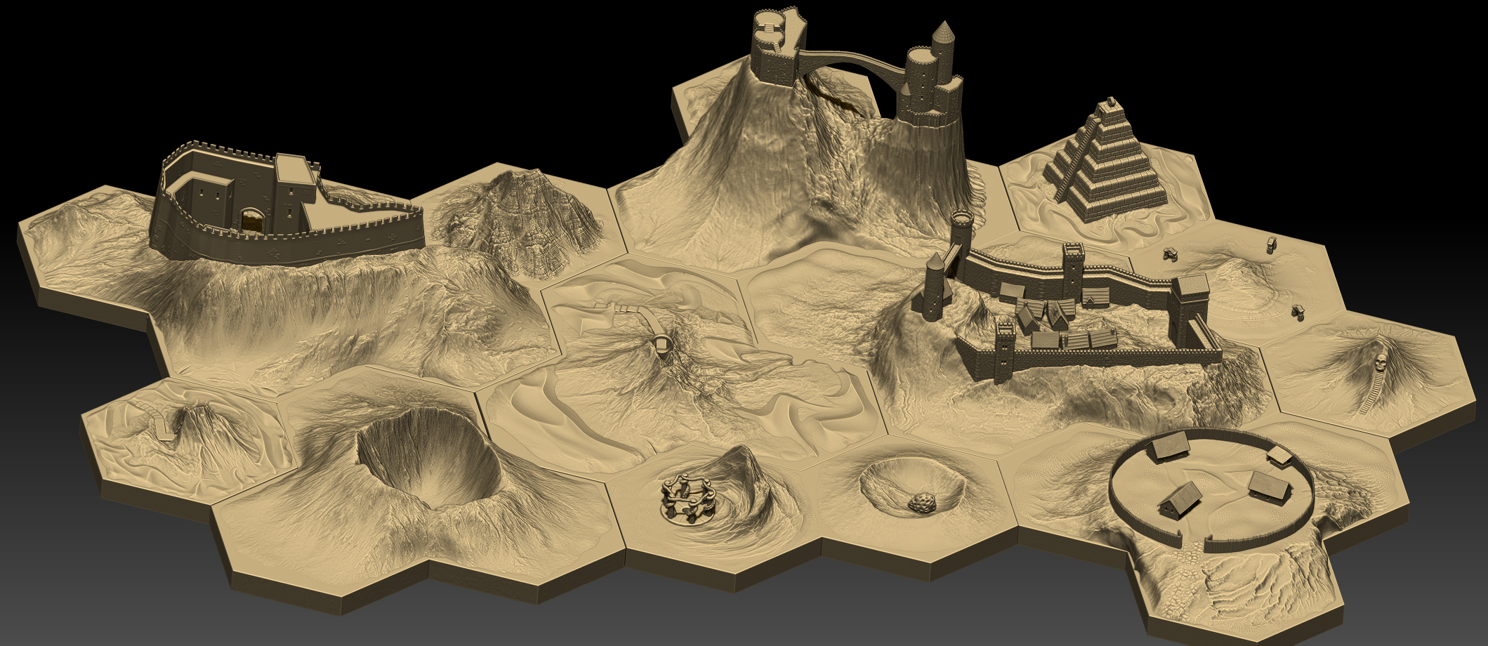 3D Hexagonal map - TurboSquid 1714558