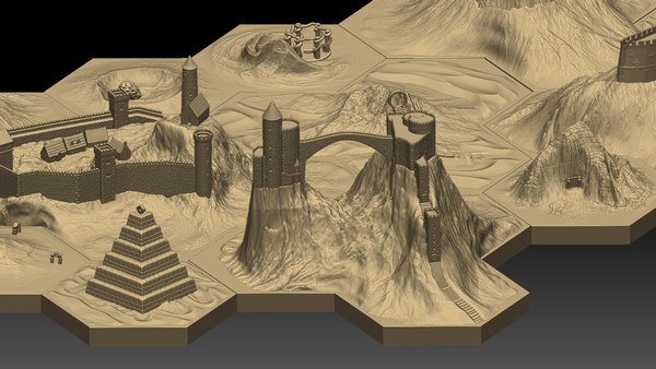 3D Hexagonal map - TurboSquid 1714558