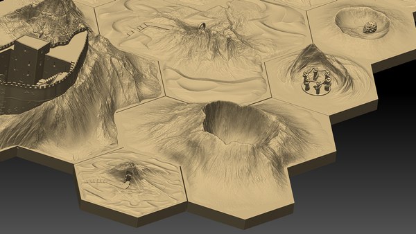 3D Hexagonal map - TurboSquid 1714558
