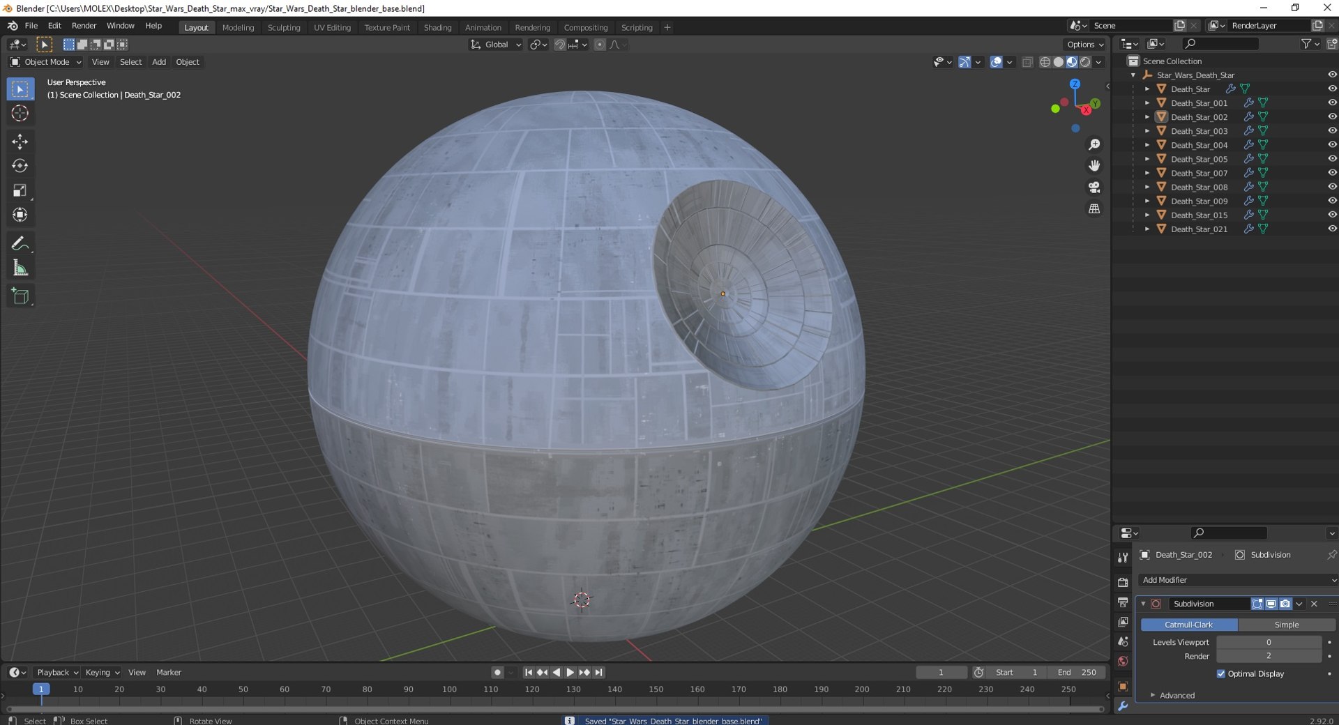 Star Wars Death Star 3D model - TurboSquid 2116292
