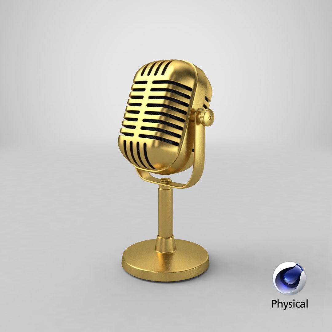 Microphone V1 Gold 3D Model - TurboSquid 2099277