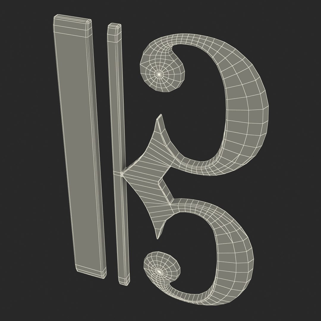 3d C Clef Symbol Modeled