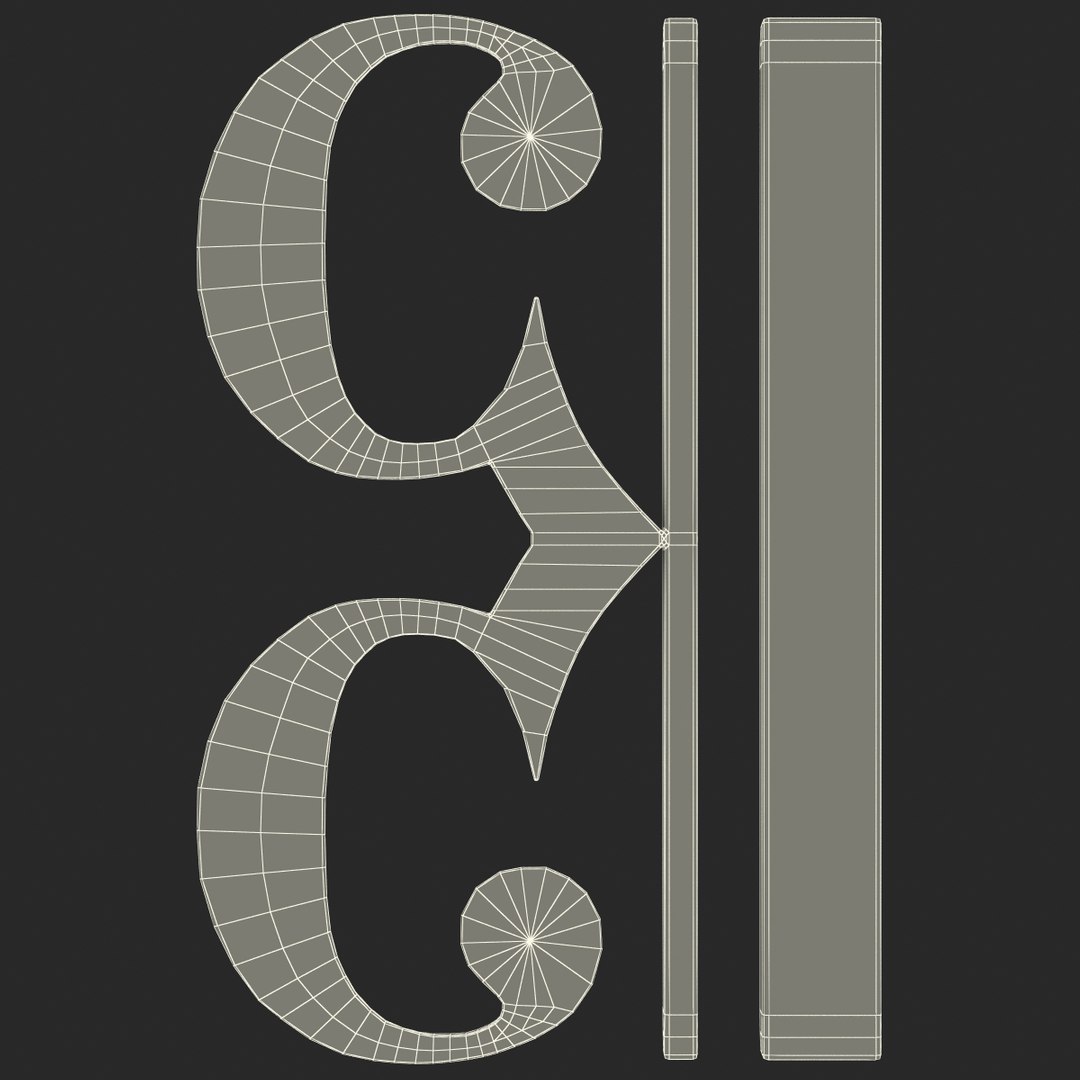 3d C Clef Symbol Modeled