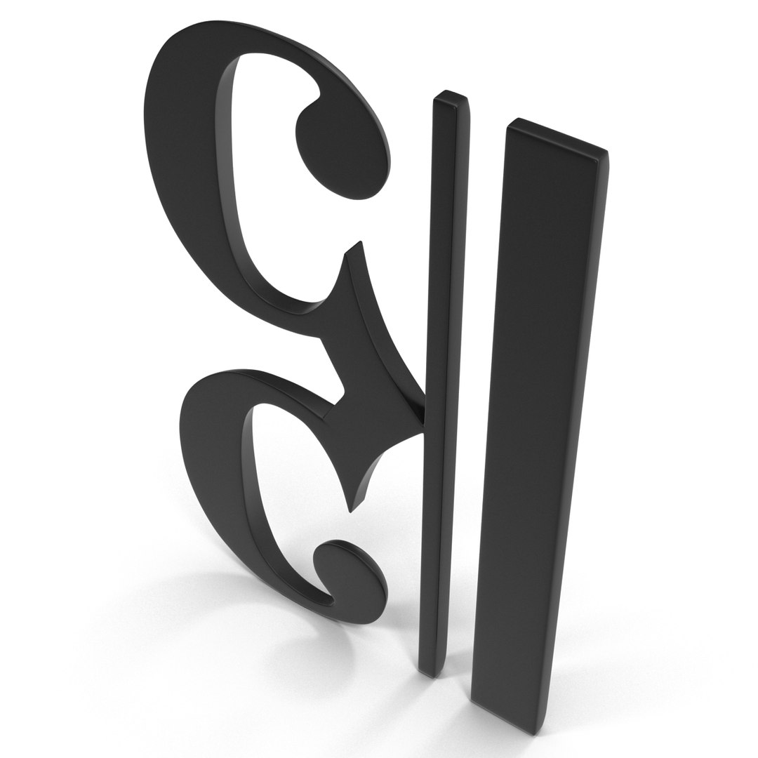 3d C Clef Symbol Modeled