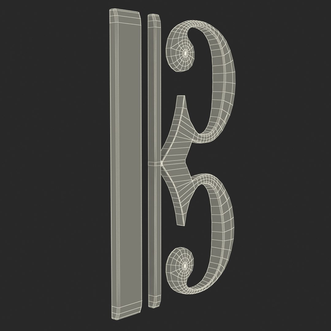 3d C Clef Symbol Modeled