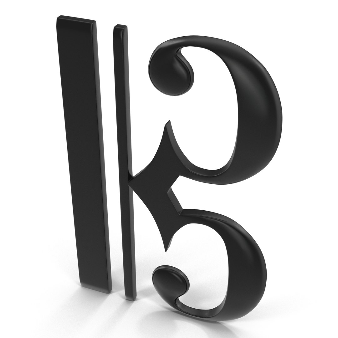 3d C Clef Symbol Modeled