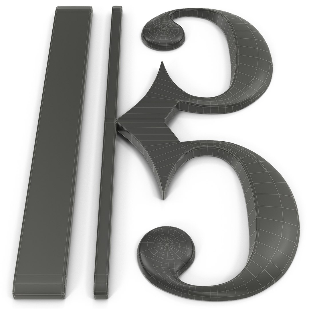 3d C Clef Symbol Modeled