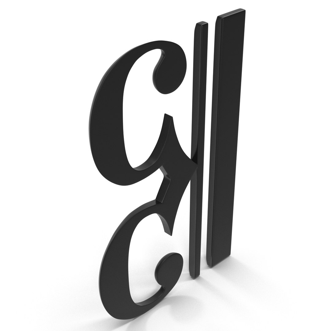 3d C Clef Symbol Modeled