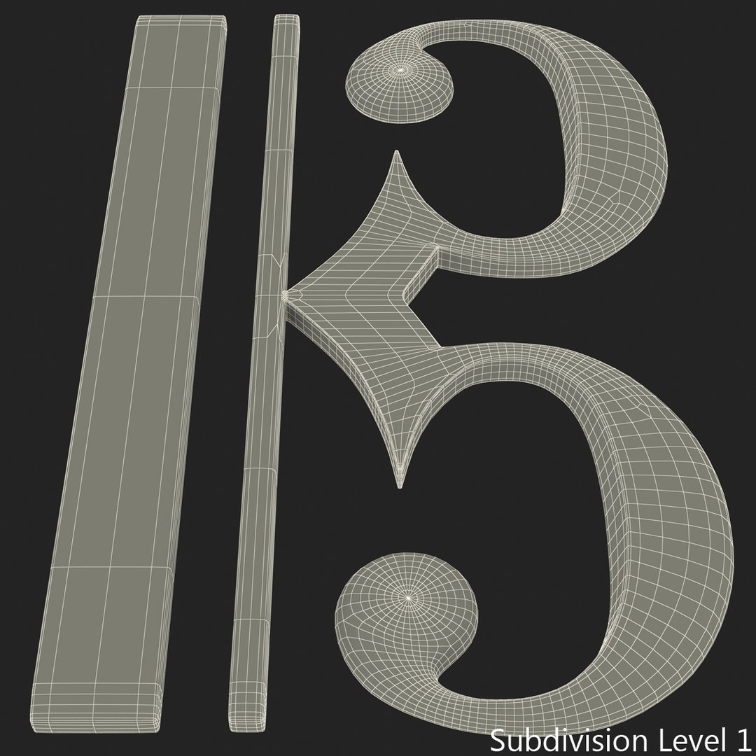3d C Clef Symbol Modeled