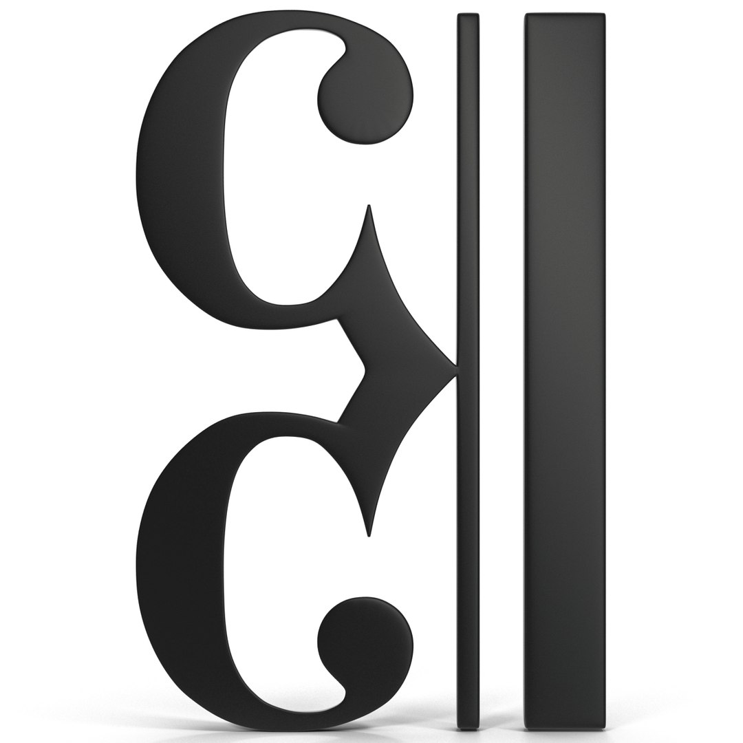 3d C Clef Symbol Modeled