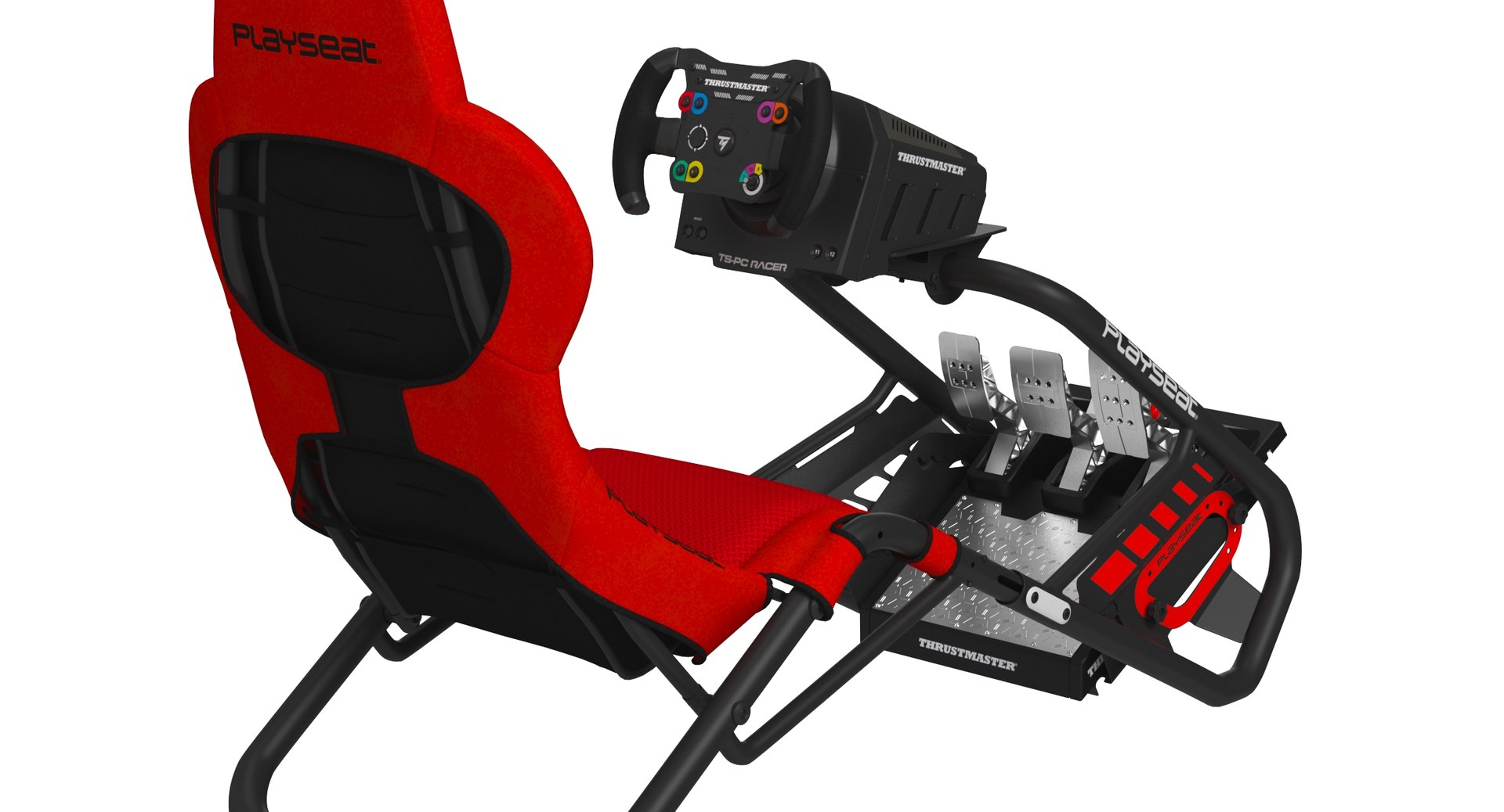 3D Playseat Trophy Red - Sim Racing Seat With 3 Monitors - TurboSquid ...
