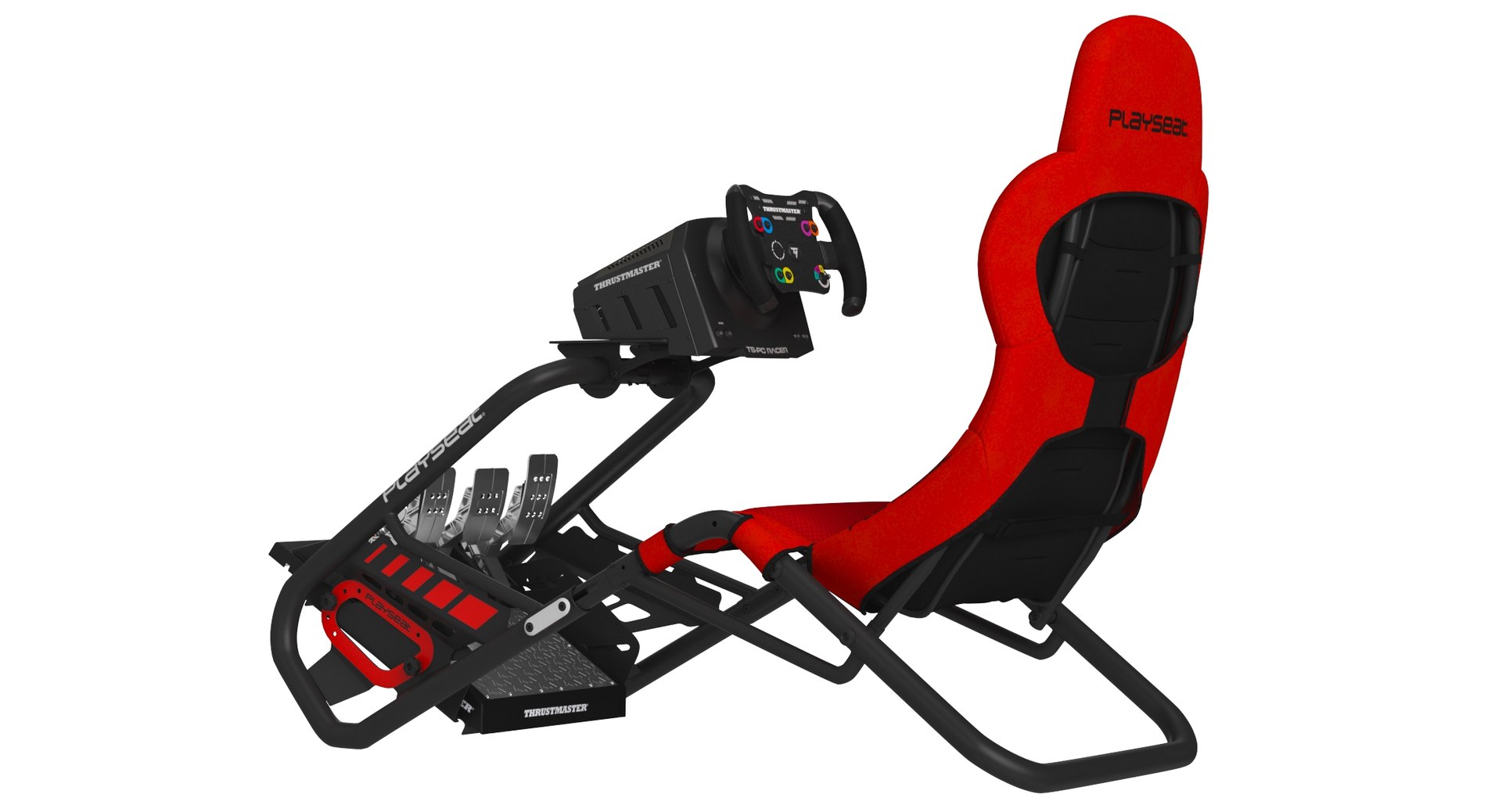 3D Playseat Trophy Red - Sim Racing Seat With 3 Monitors - TurboSquid ...