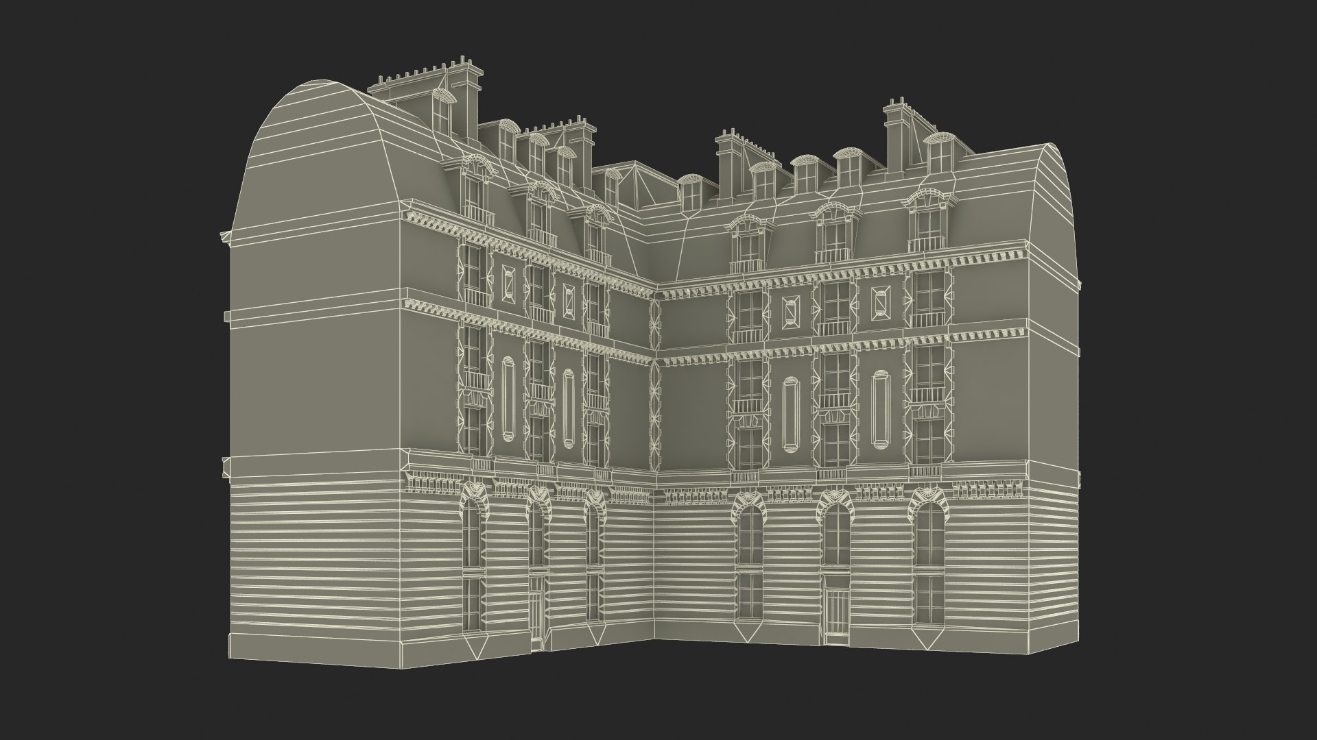 3D French Renaissance Building - TurboSquid 2281792