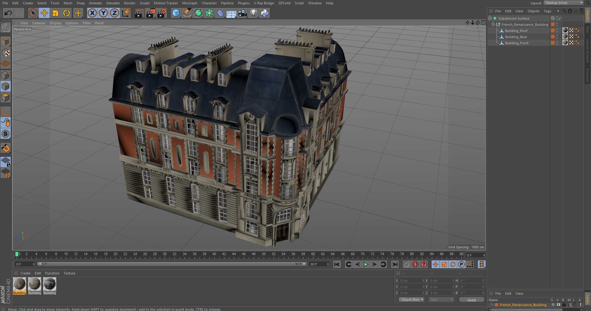 3D French Renaissance Building - TurboSquid 2281792