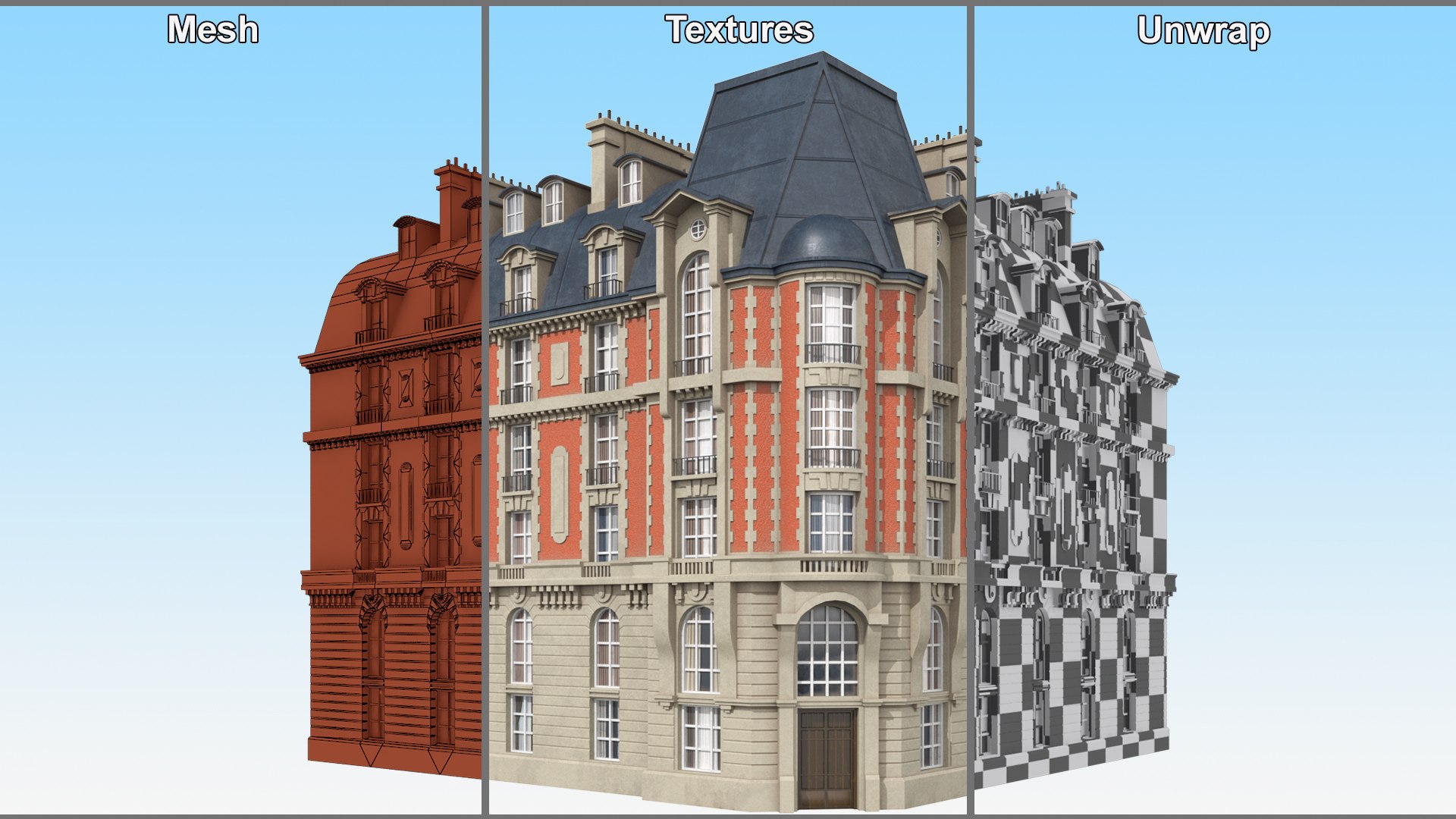 3D French Renaissance Building - TurboSquid 2281792