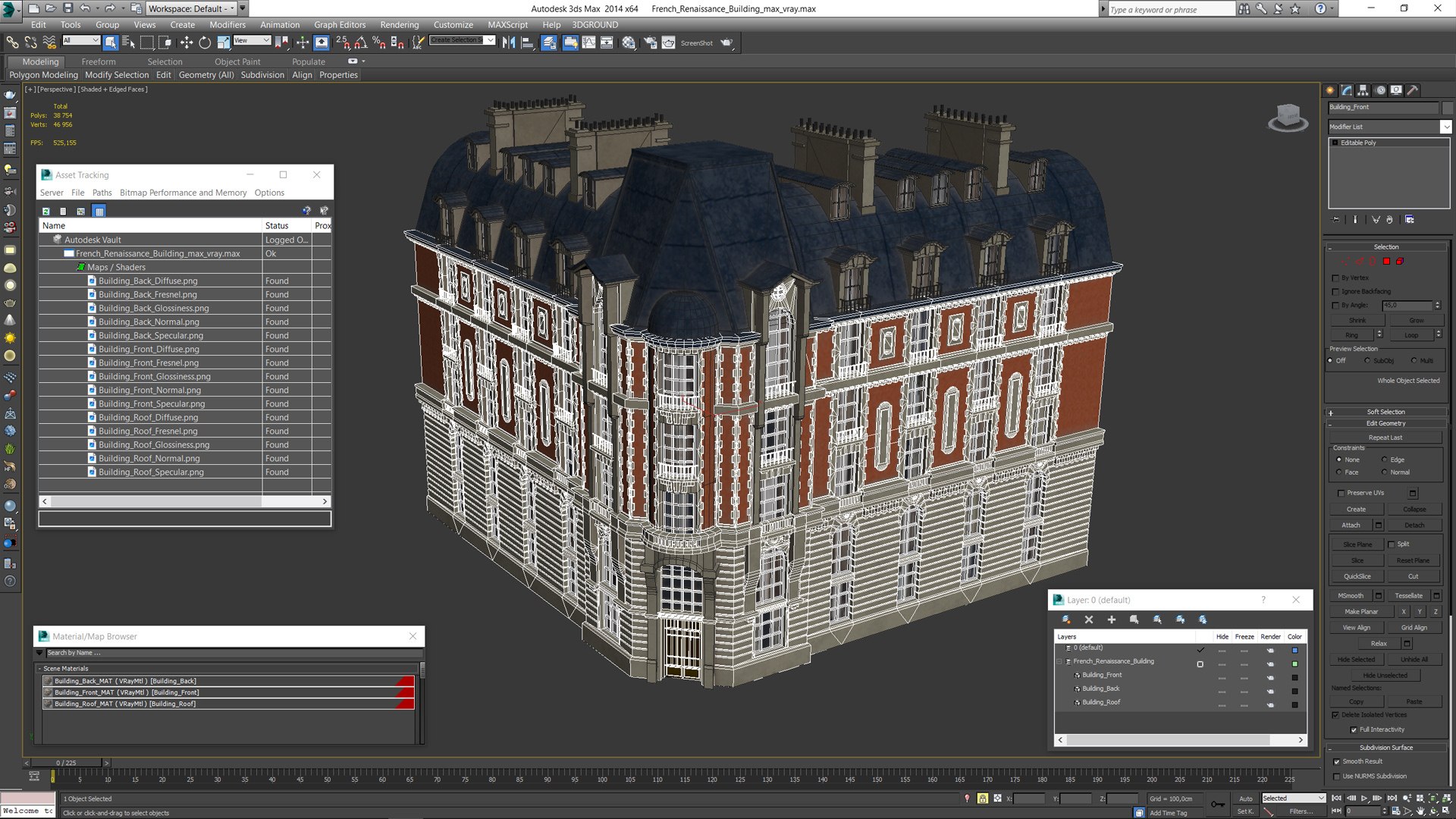 3D French Renaissance Building - TurboSquid 2281792