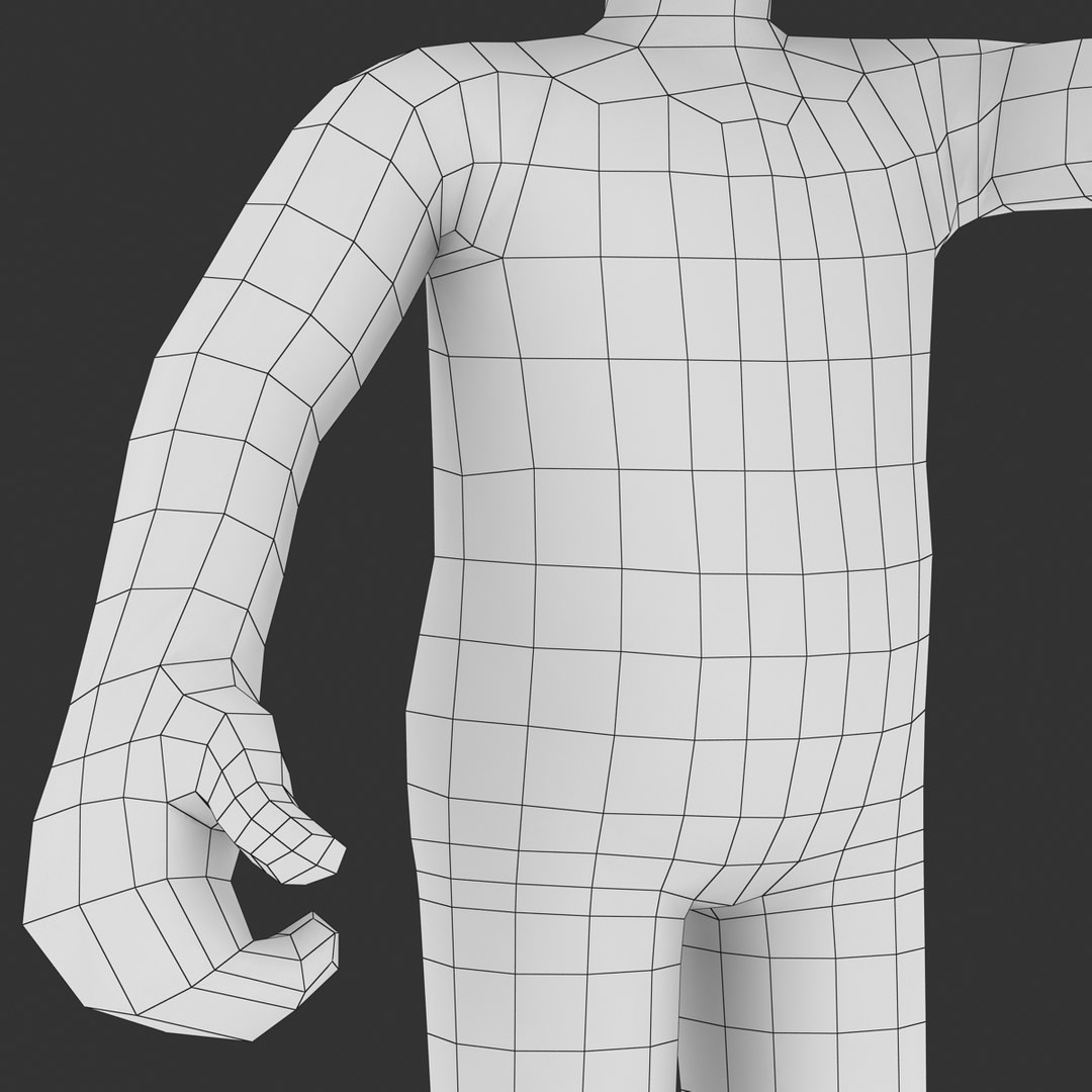 3d White Man Character Model