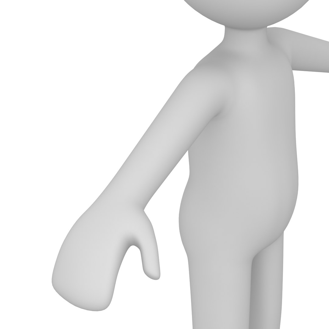 3d White Man Character Model