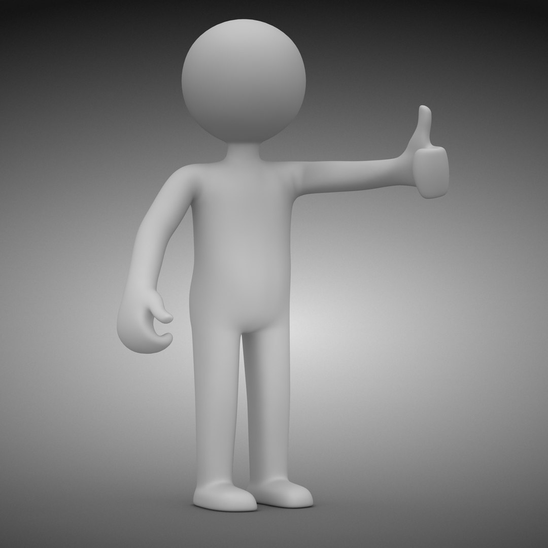 3d White Man Character Model