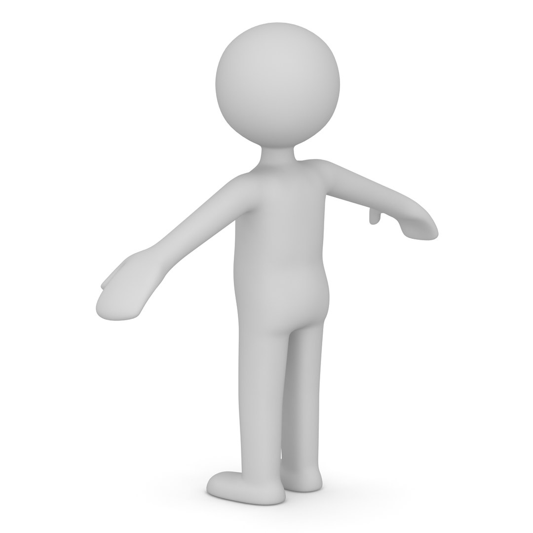 3d White Man Character Model