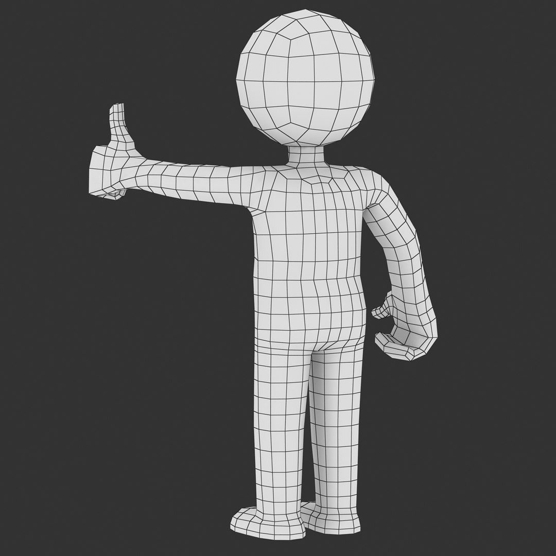 3d White Man Character Model