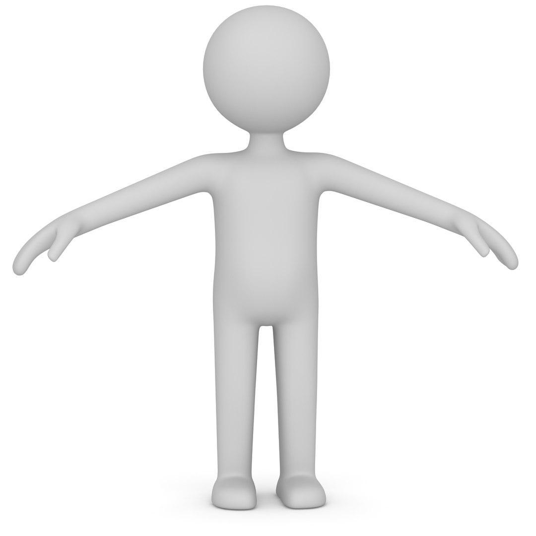 3d White Man Character Model