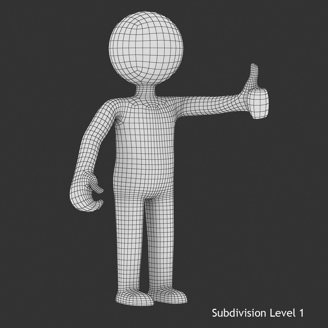 3d White Man Character Model