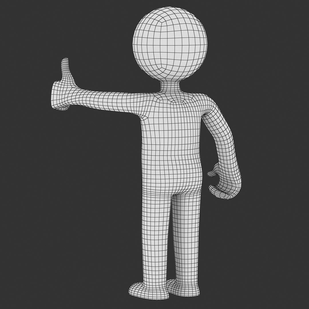 3d White Man Character Model