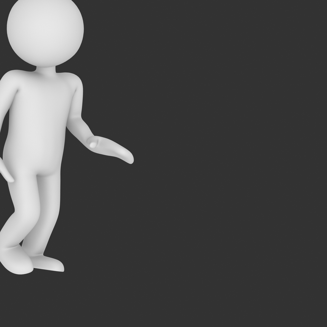 3d White Man Character Model