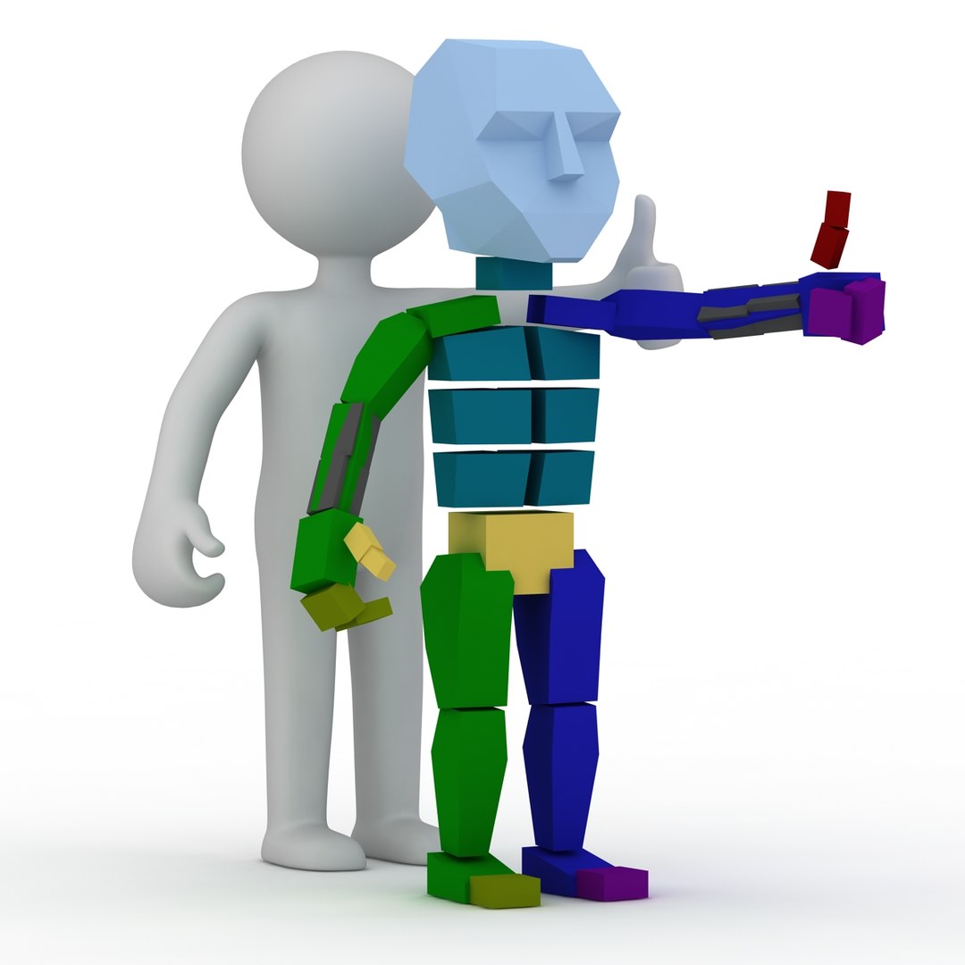 3d White Man Character Model