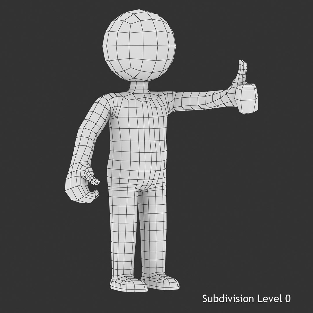 3d White Man Character Model