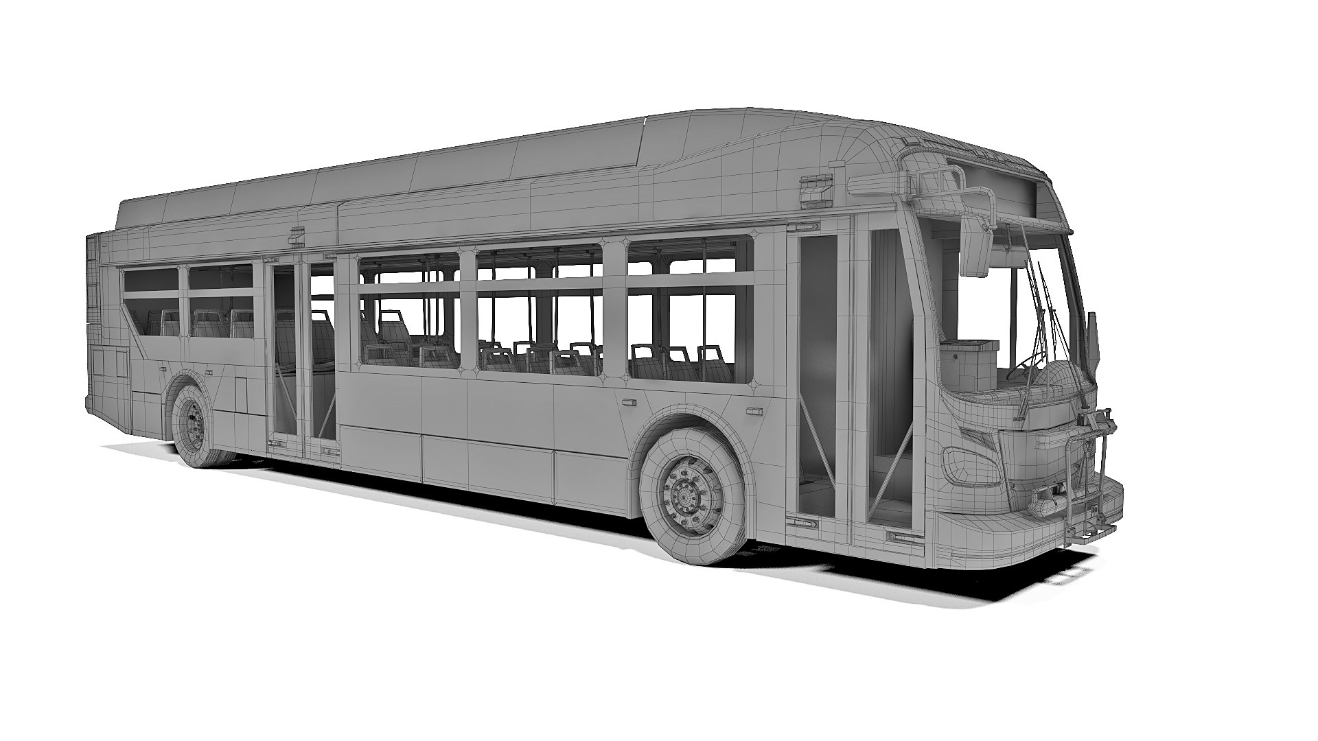 3D Model Short Bus New Flyer - TurboSquid 1198511