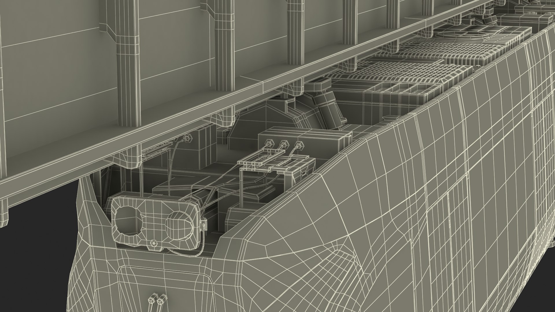 Suspended Monorail With Train Model - TurboSquid 2374869