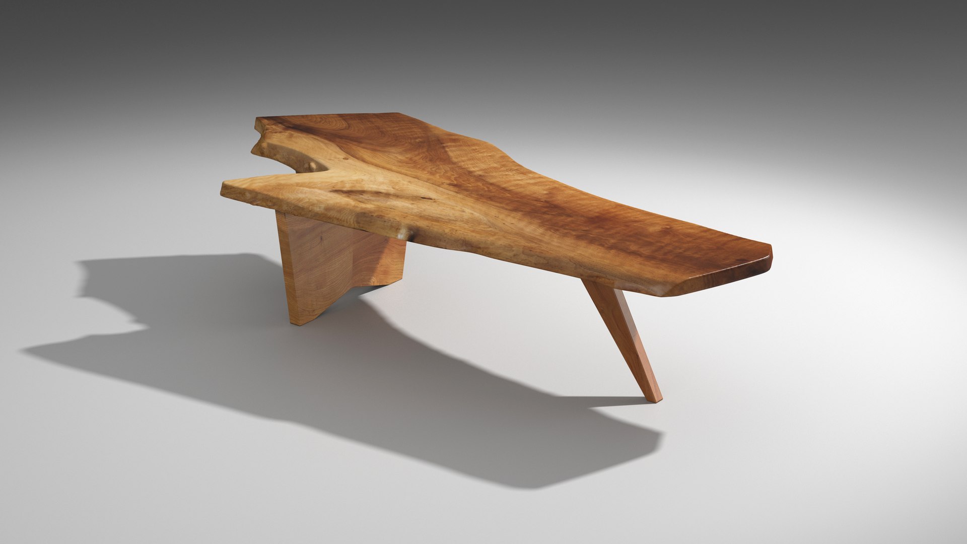 George Nakashima Free Edge Slab Coffee Table In Walnut 3D - TurboSquid ...