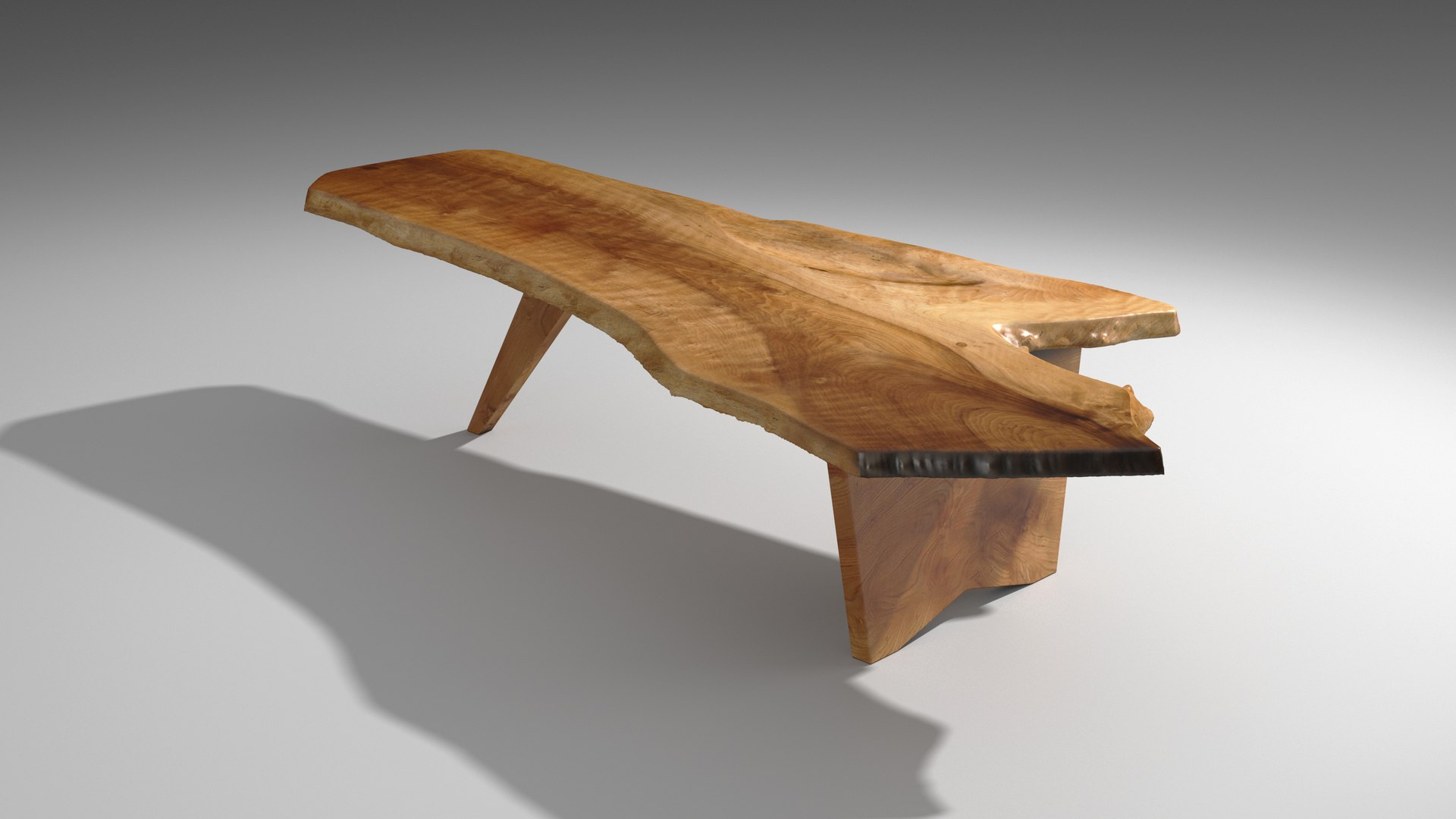 George Nakashima Free Edge Slab Coffee Table In Walnut 3D - TurboSquid ...