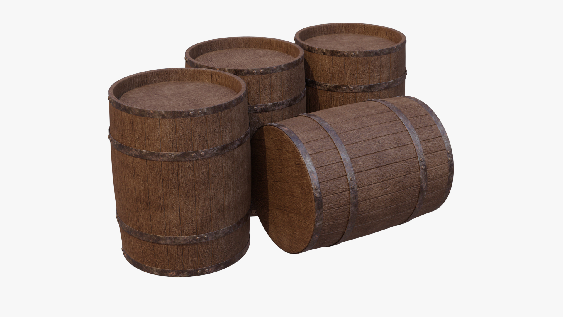 3D Model Stack Barrels - TurboSquid 1472525
