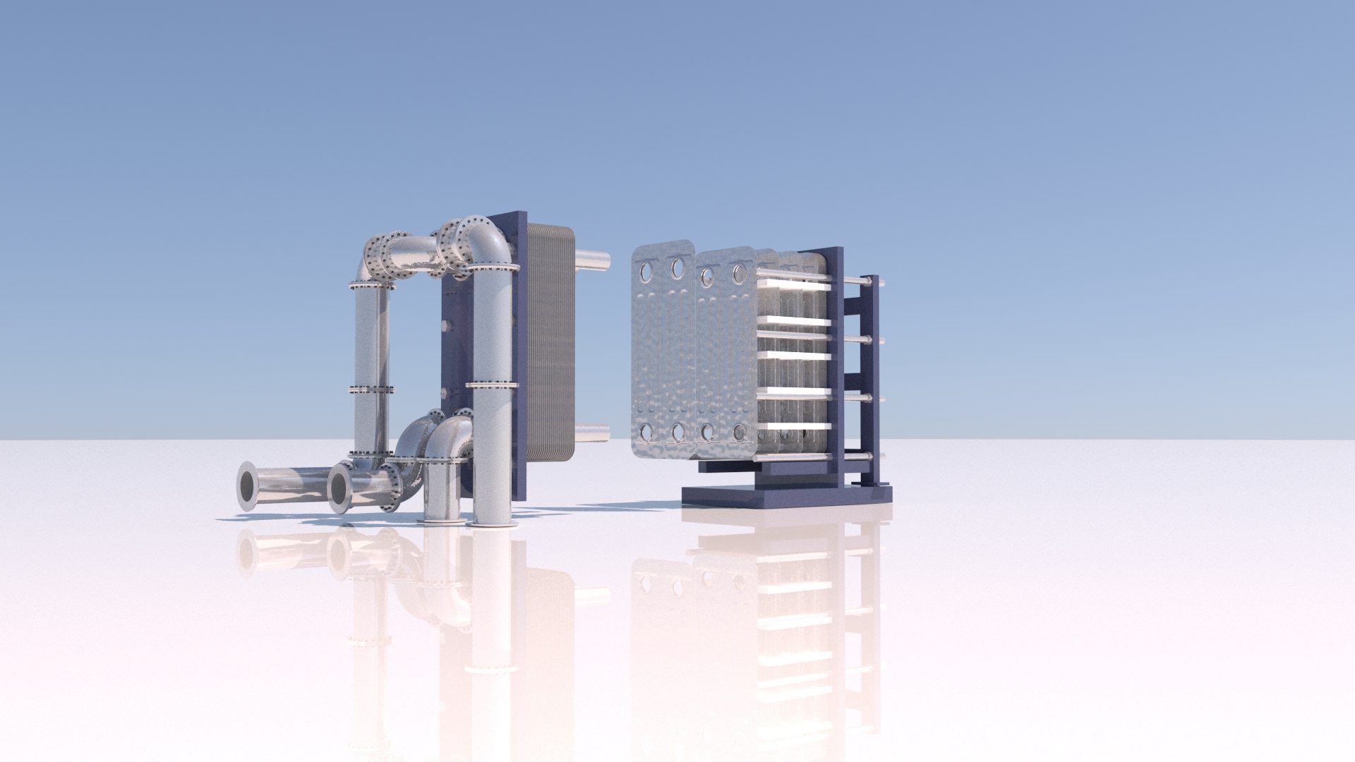 3D Refinery Plate Heat Exchanger Model - TurboSquid 2017724