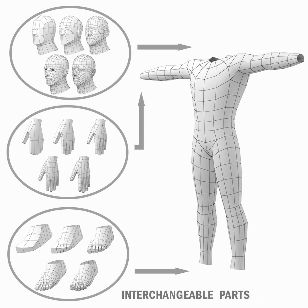 Mesh hero male body 3D model - TurboSquid 1271073