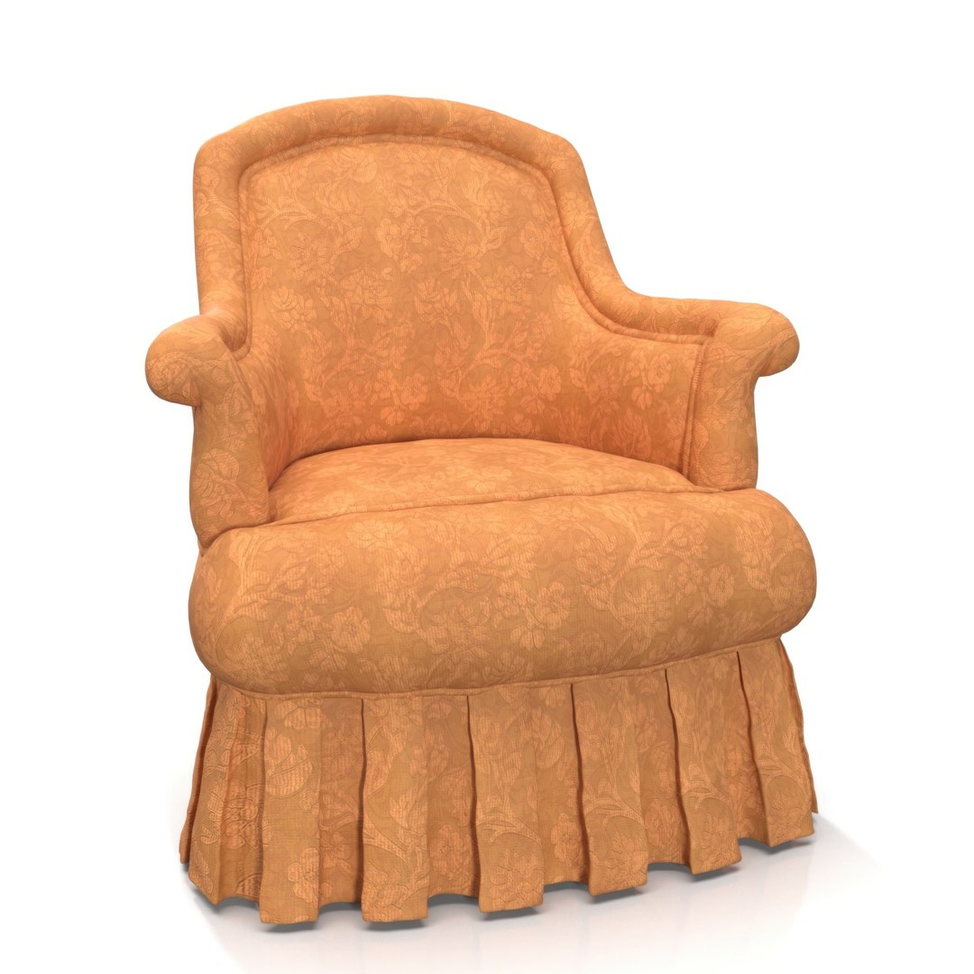 Crapaud Cocktail Skirt Arm Chair PBR 3D Model - TurboSquid 2227576