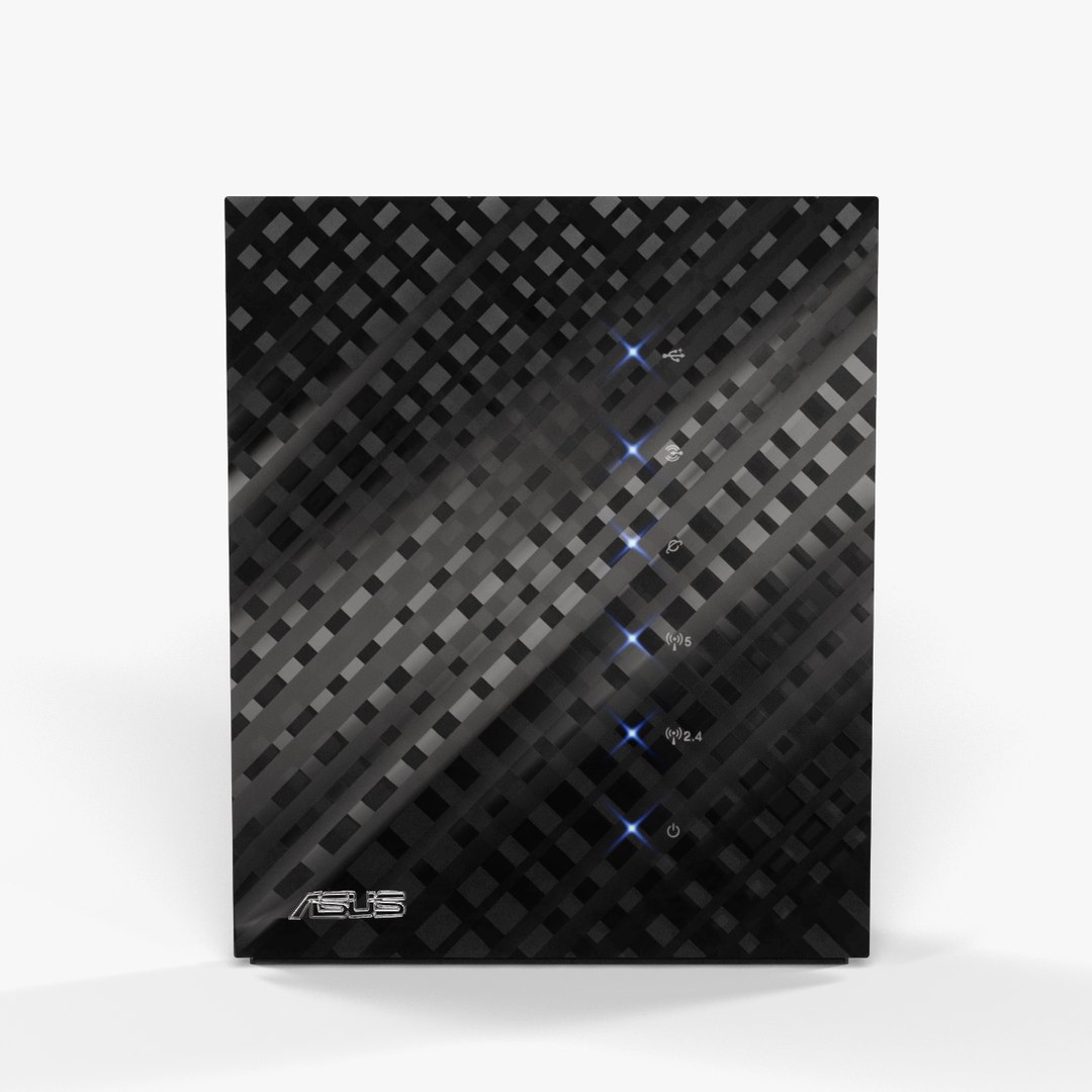 3d Model Low-poly Asus Rt-n56u Router